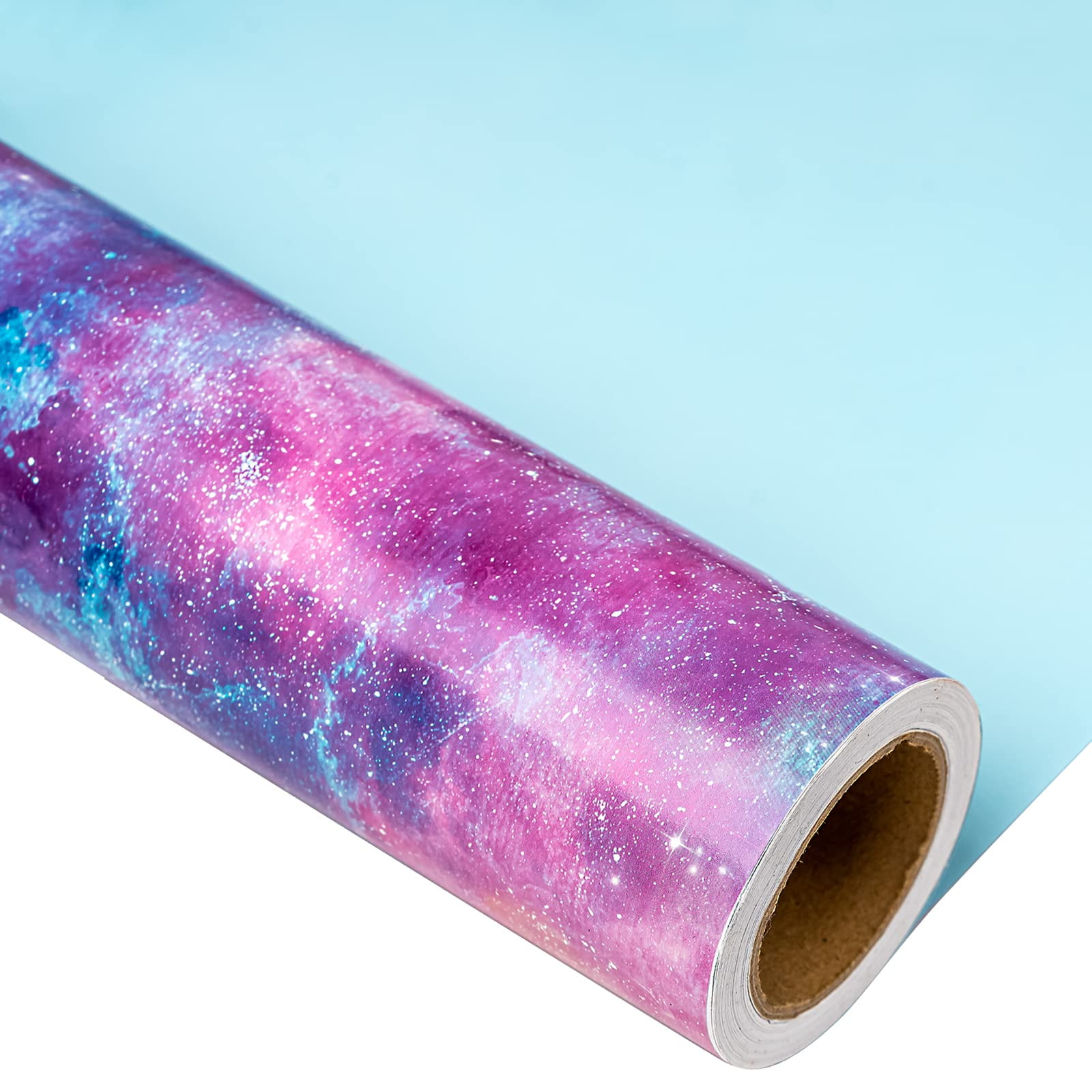 MAYPLUSS Galaxy Space Gift OIF8 Wrapping Paper Roll - 17.3 Ft - Purple ...