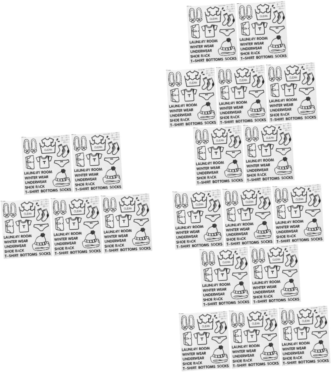 MAYUJIAASE 20 Sheets Logo Stickers Labels for Clothing Decor Shoes Bins ...