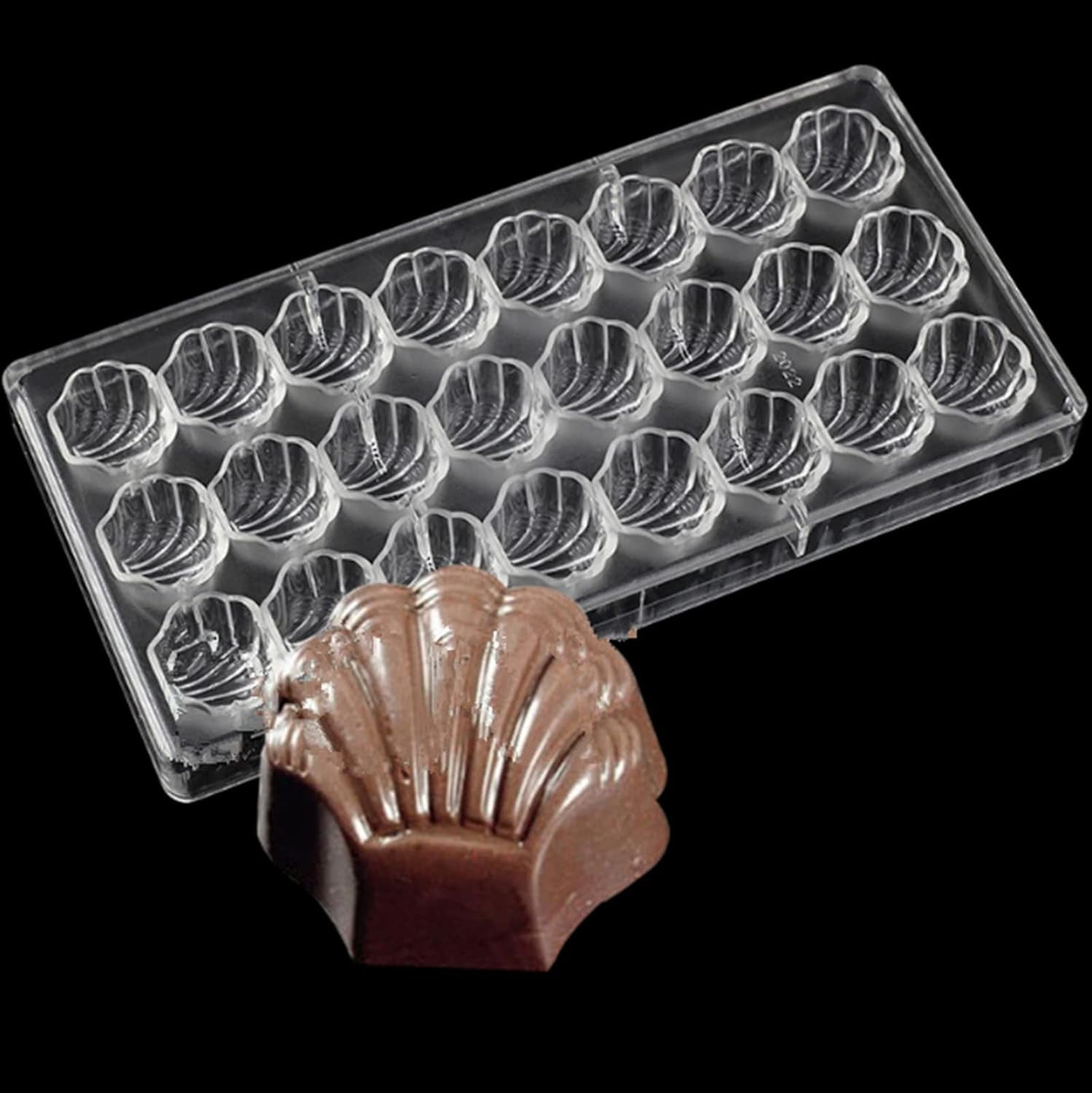 MAYUJIAASE 24 Grid Scalloped Shell Chocolate Candy Mold PC ...