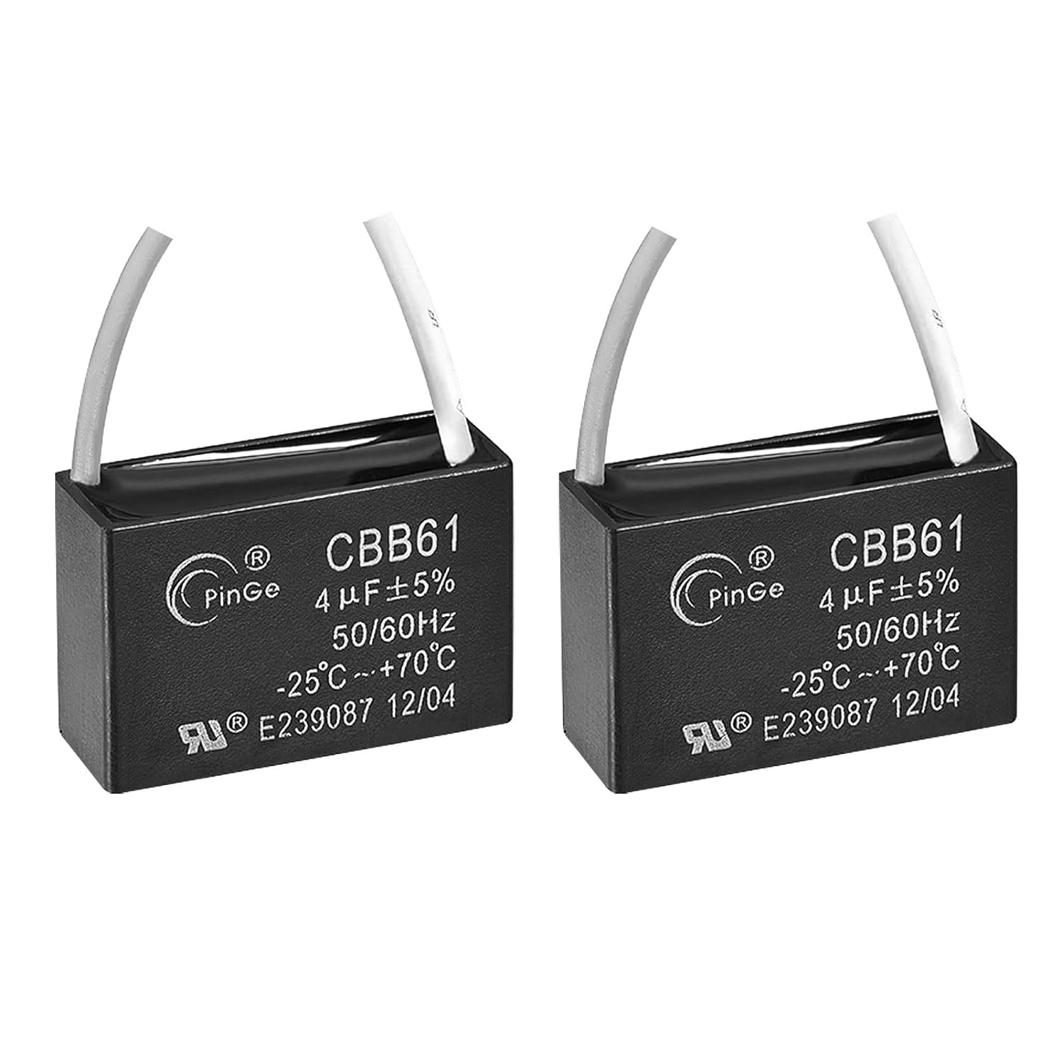 MAYUJIAASE 2Pcs Ceiling Fan Capacitor CBB61, Metallized Polypropylene ...