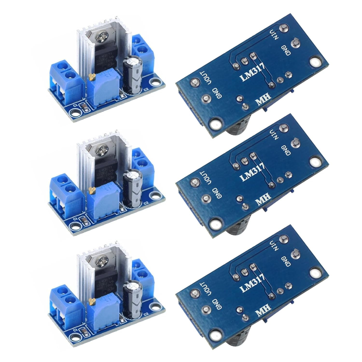 MAYUJIAASE 3Pcs LM317 DC-DC Converter Buck Step-Down Circuit Board Module Linear Regulator LM317 ...