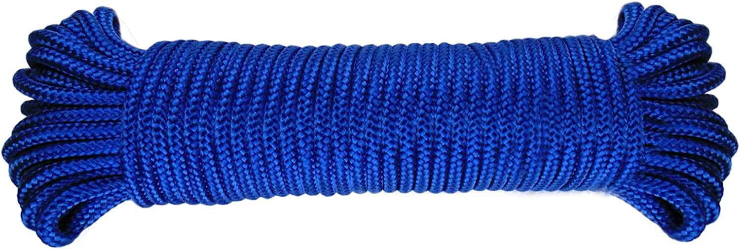 MAYUJIAASE 6mm (1/4 inch) Nylon Braided,Multi-Purpose Flagline Rope ...