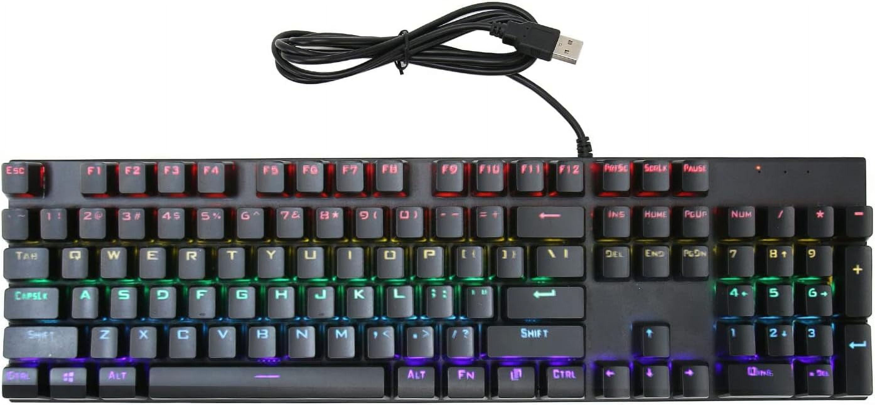 MAYUJIAASE Blue Switch Mechanical Gaming Keyboard 104 Backlit Keys, 28 ...