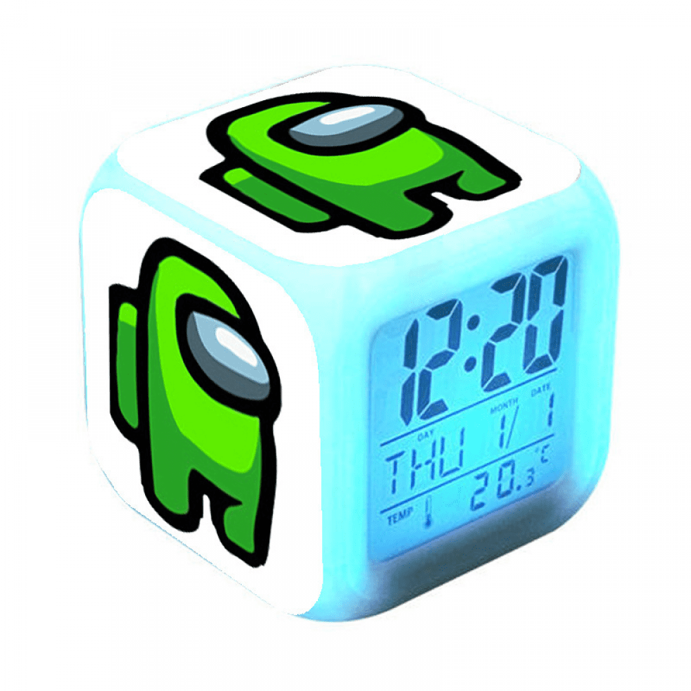 MAYUJIAASE Digital Alarm Clock for Kids, Cartoon Among Us Pattern 7 LED ...