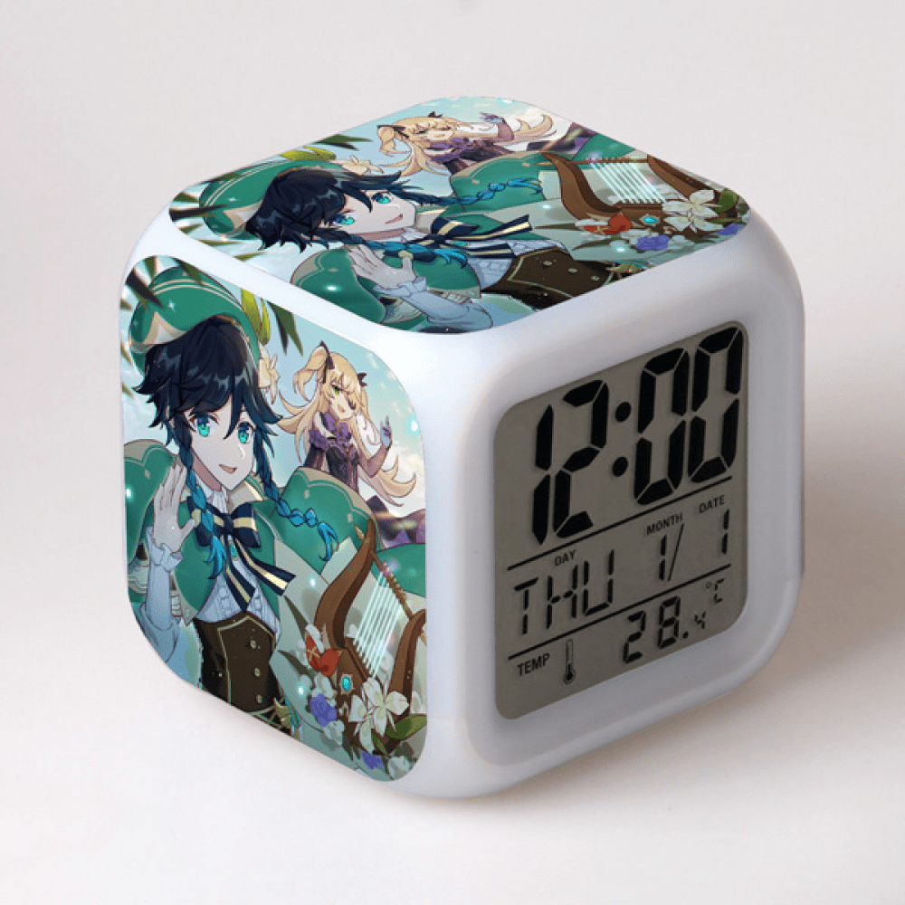 MAYUJIAASE Digital Alarm Clock for Kids, Genshin Impact Pattern 7 LED ...