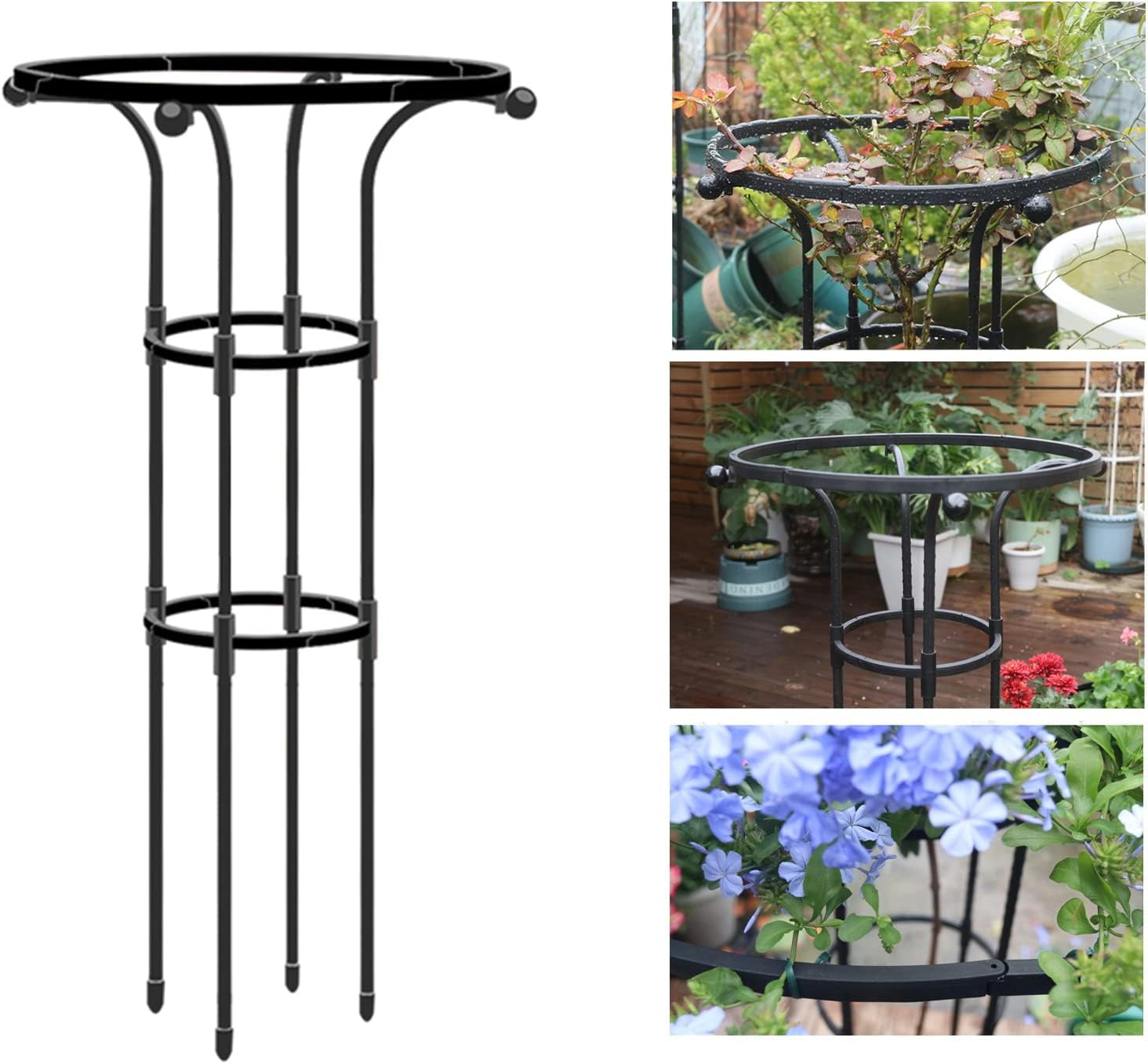 MAYUJIAASE Garden Plant Trellis 3ft Tall Rustproof Tower Support Cages ...