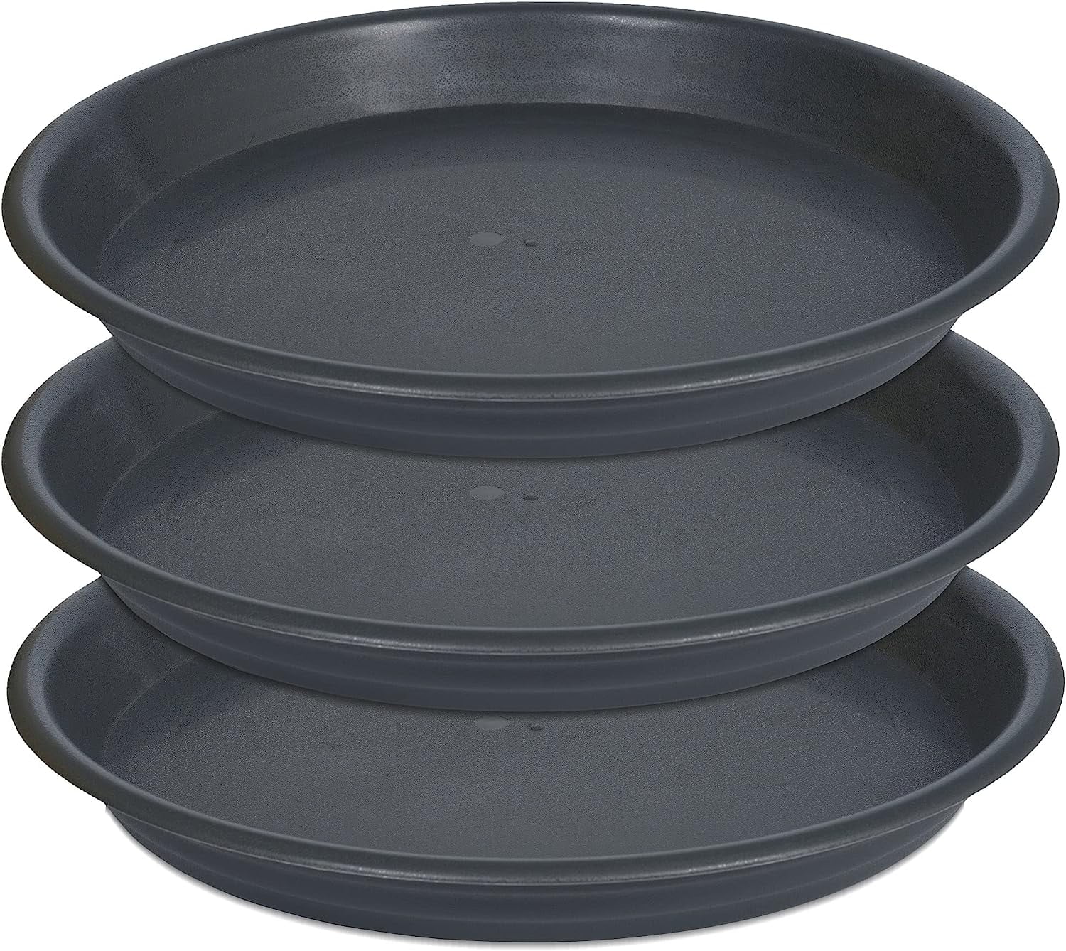 MAYUJIAASE Plastic Plant Saucer 10 Inch, 3 Pack Black Durable Drip ...