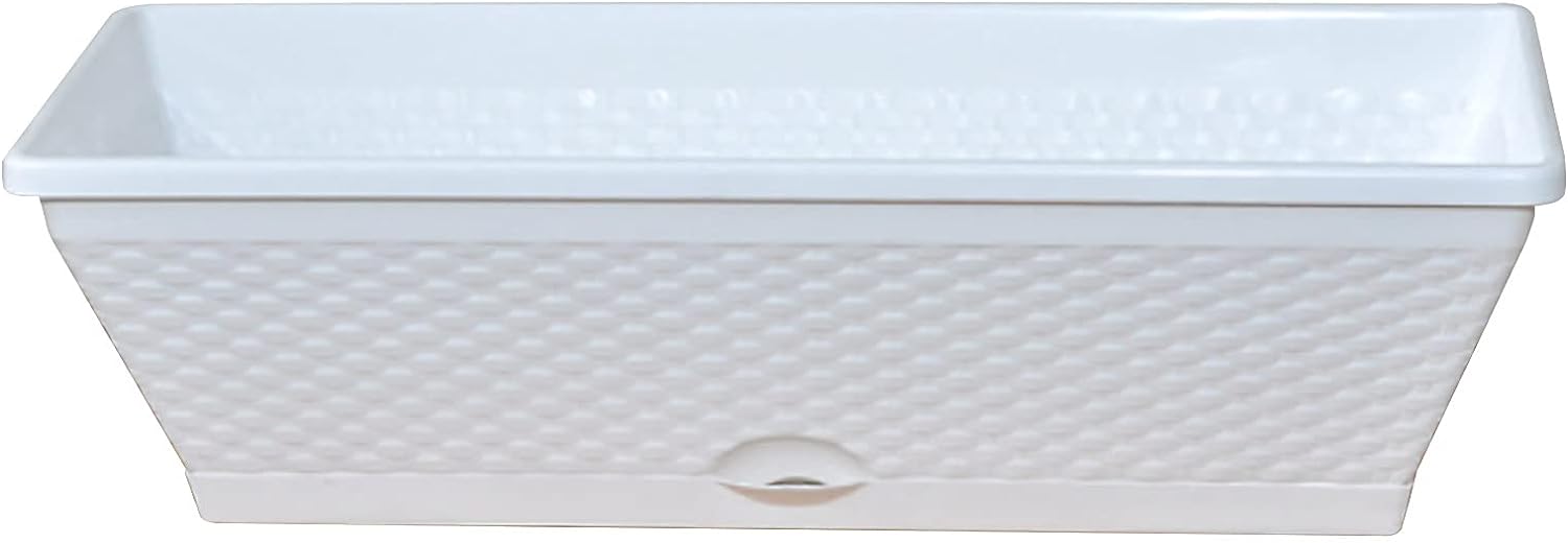 MAYUJIAASE Rectangular Plastic Planters with Drainage, Self Watering ...