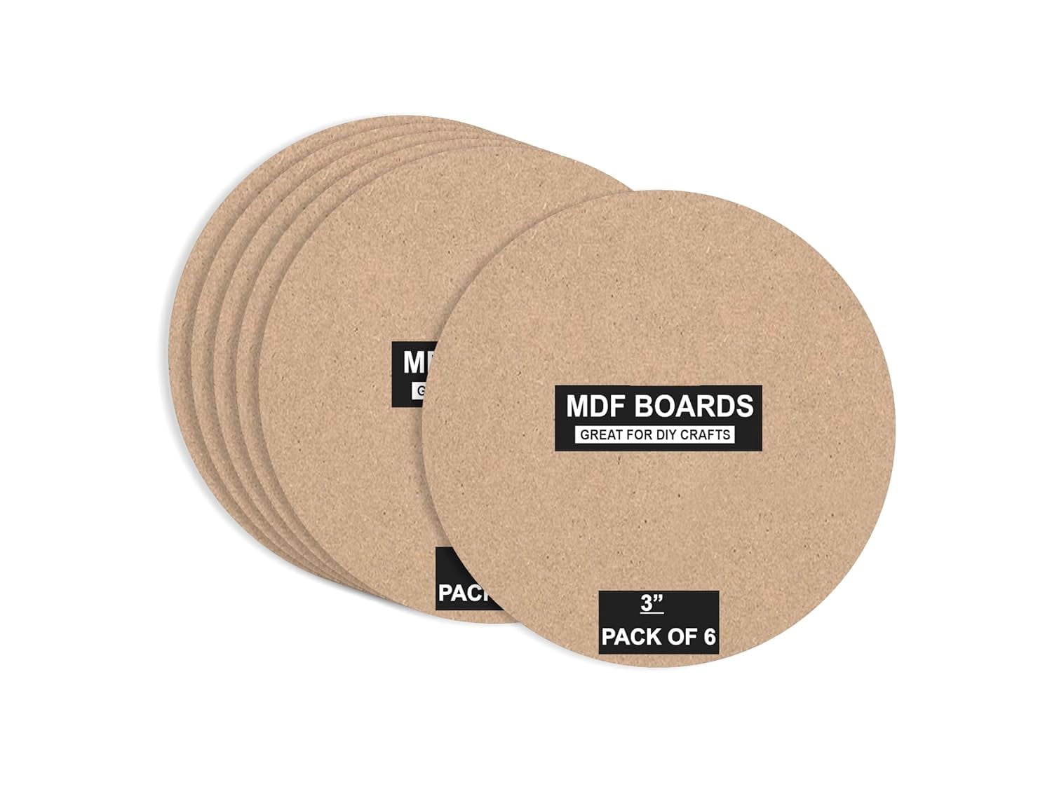 MAYUMI Canvas 6 Pieces Round MDF Boards for Art and Craft MDF Sheets ...