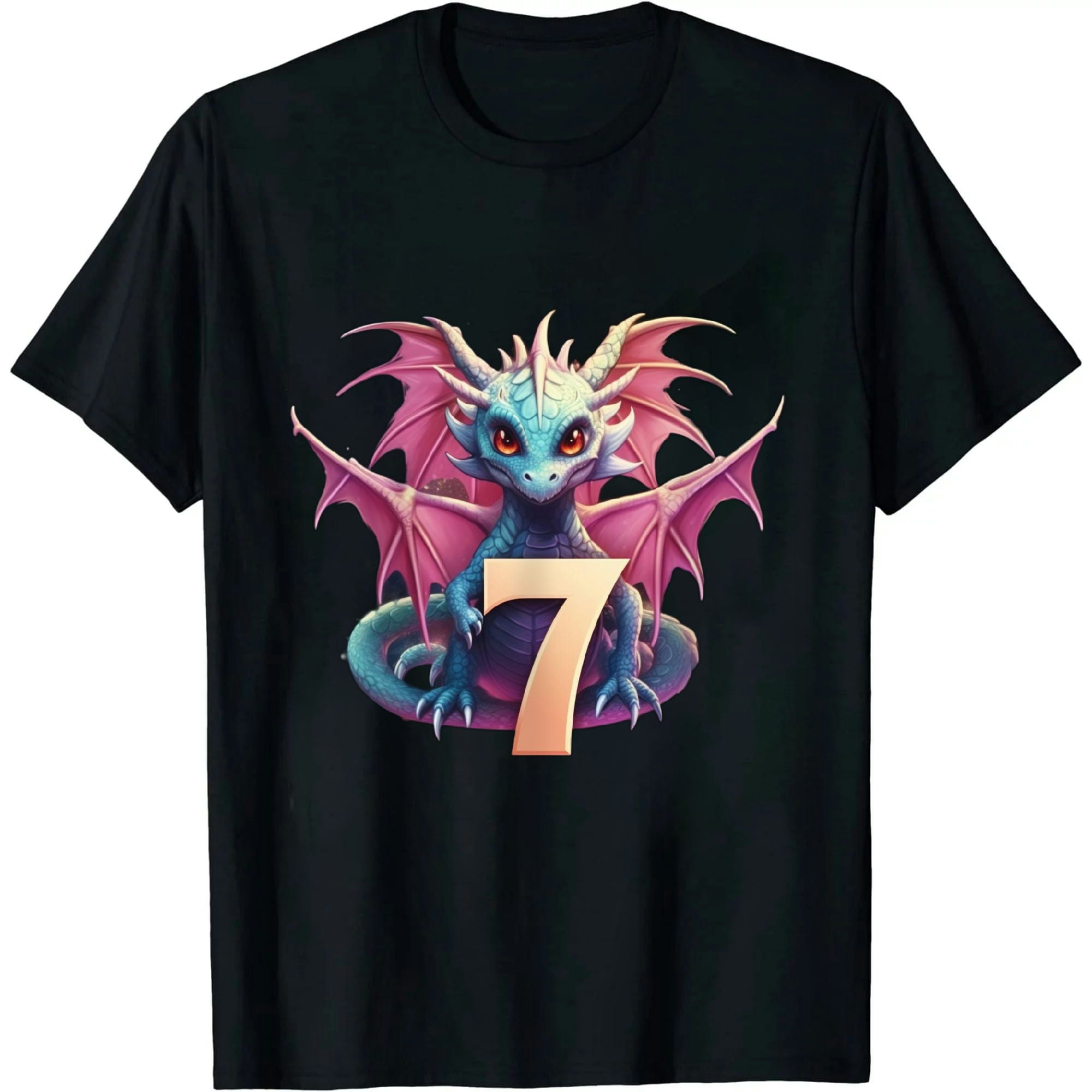 MAYZERO 7th Birthday Shirt Dragon Party Rainbow Girl Dragon Seven 7 T ...