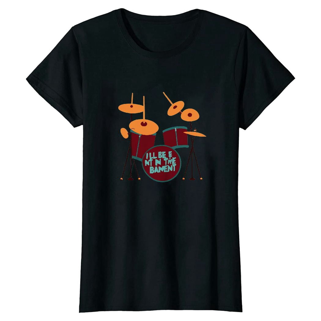 MAYZERO Black T shirt Funny Drummer Art For Men Women Drum Set Drumming ...