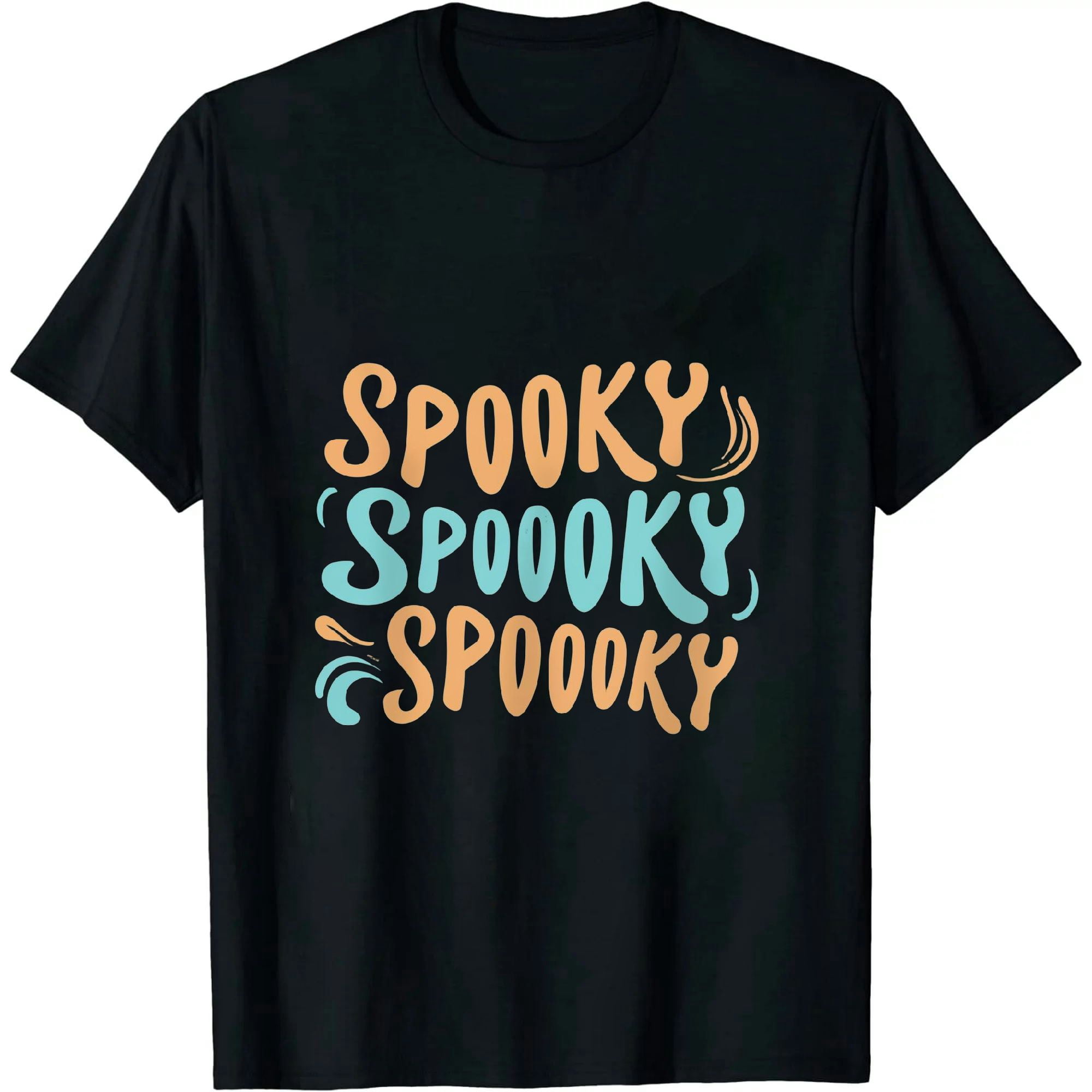 MAYZERO Black T shirt Funny Halloween Vibes Retro Spooky Ghost Boo ...