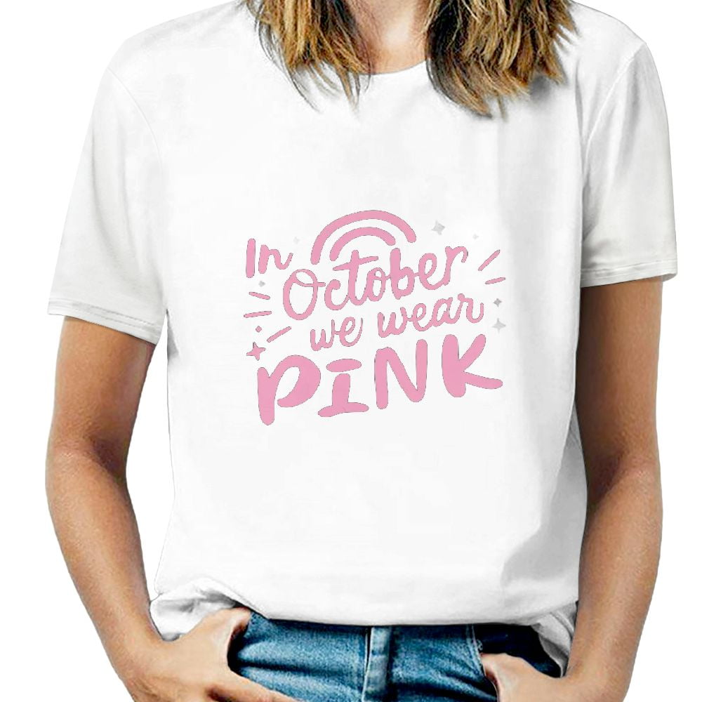 MAYZERO Black T shirt In October We Wear Pink Rainbow Breast Cancer ...