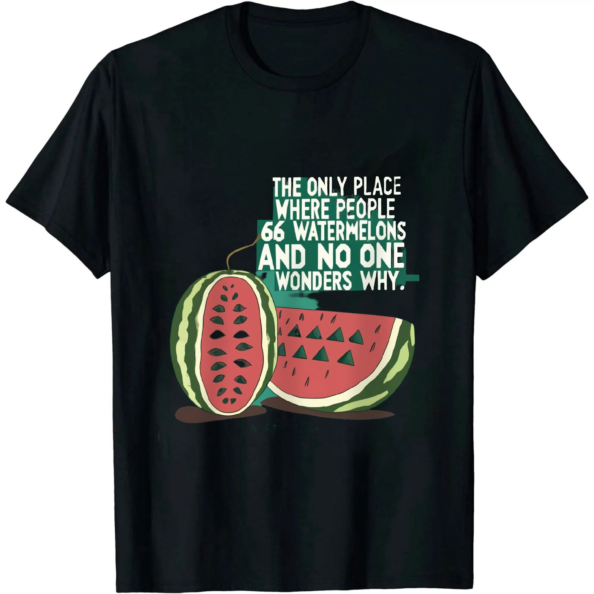 MAYZERO Black T shirt Math And Watermelons Mathematics Calculation ...