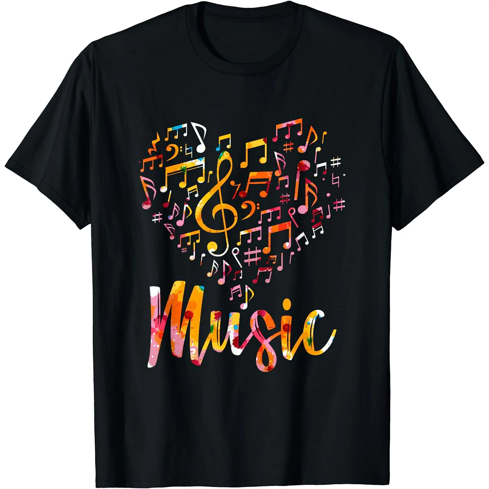 MAYZERO Black T shirt Musician Gift Musical Instrument Music Notes ...