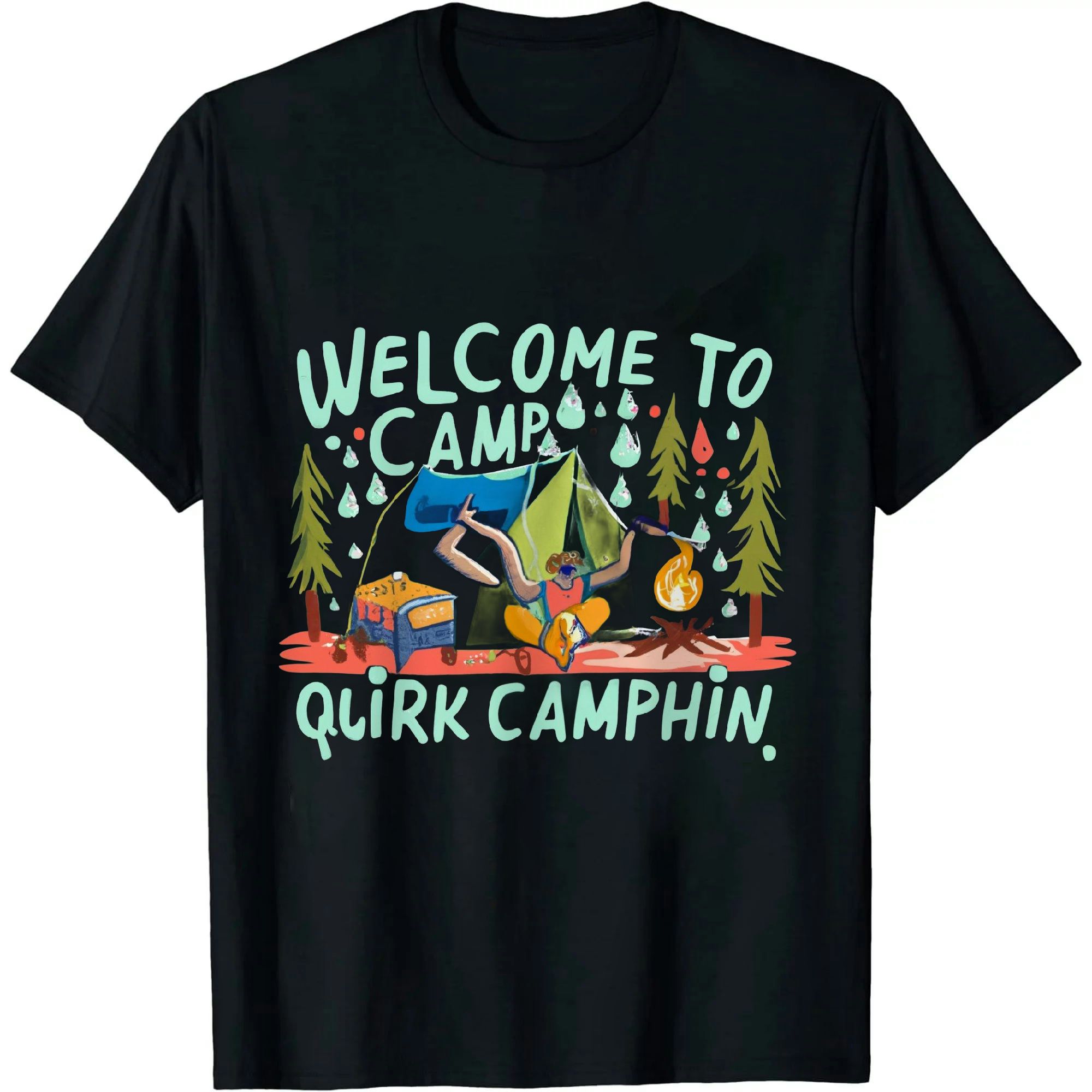 MAYZERO Black T shirt Welcome To Camp Quitcherbitchin Funny Camping T ...