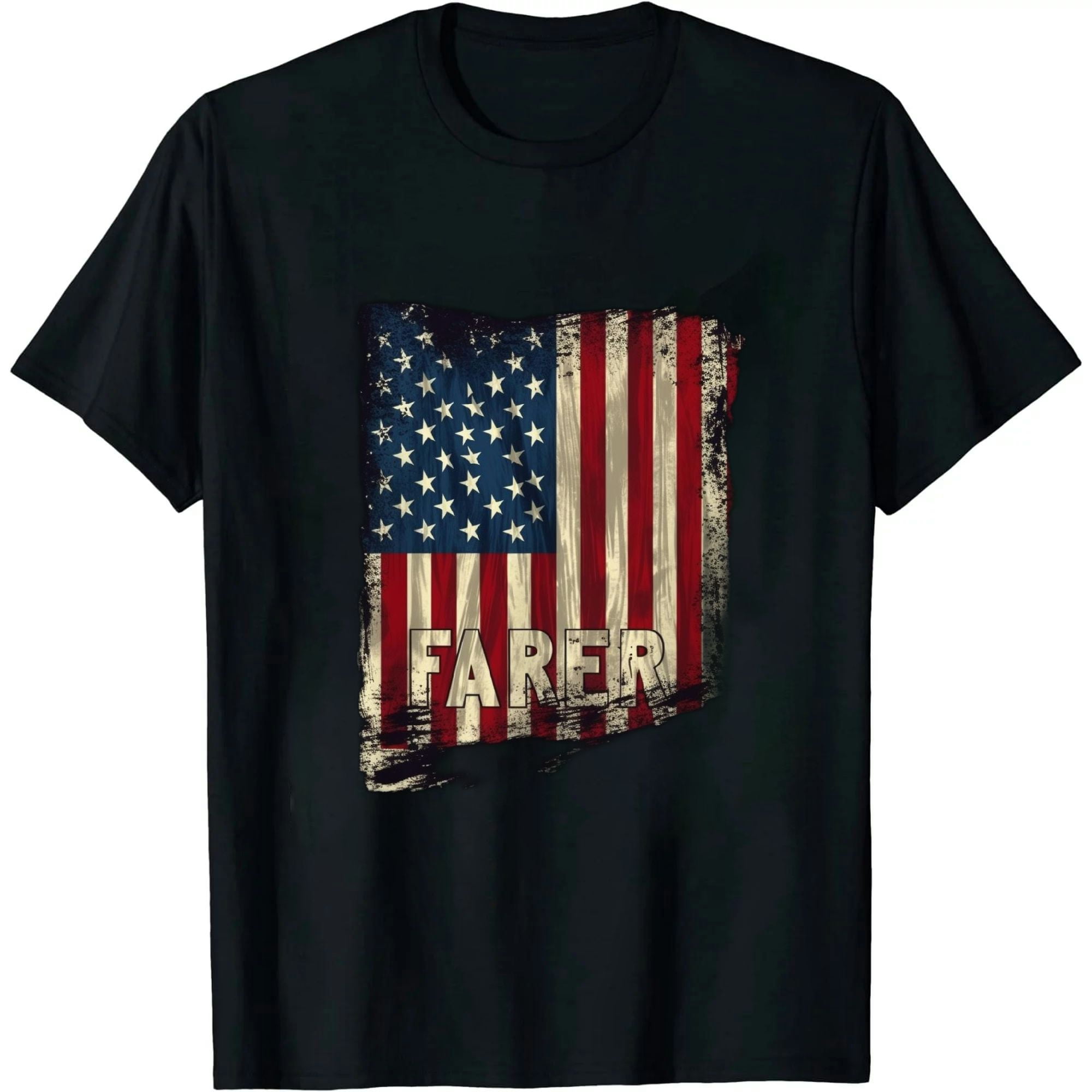 Mayzero Black T Shirtfarmer Tractors Usa American Flag Patriotic