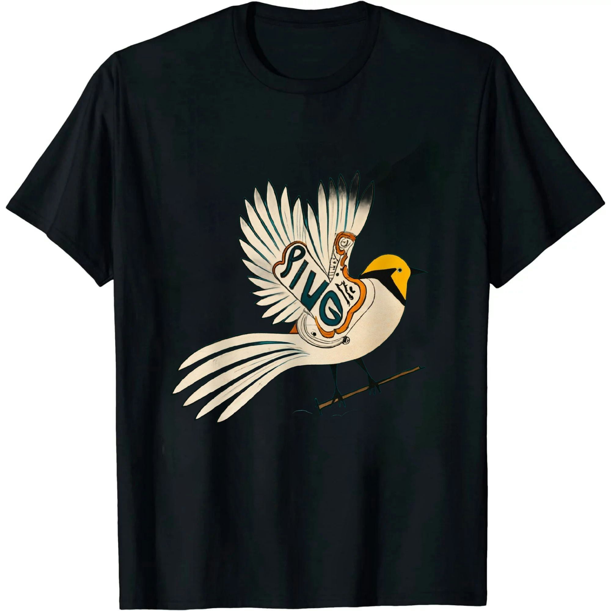 MAYZERO Black T shirtShe Rules Her Life Like A Bird In Flight Movement ...