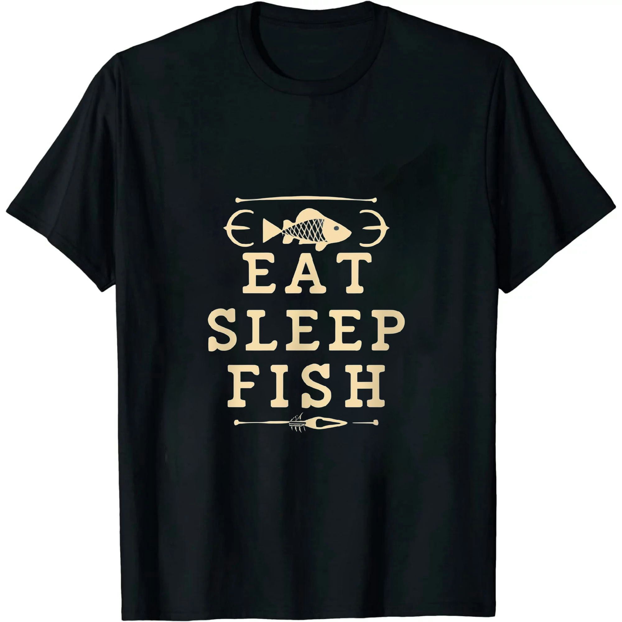 MAYZERO Youth Eat Sleep Fish T Shirt Funny Fishing Tee Cool Graphic Fun ...