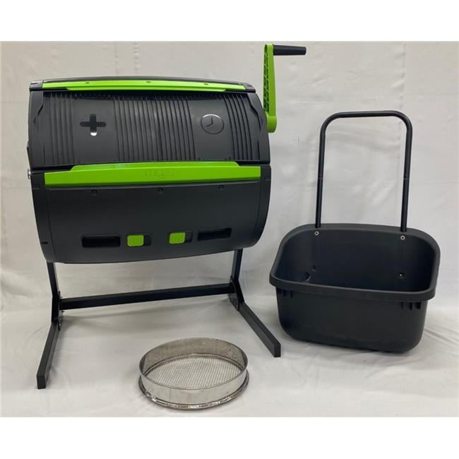 MAZE Outdoor Compost Bin Kit - 65 Gallon Composter with Cart and Sifter ...