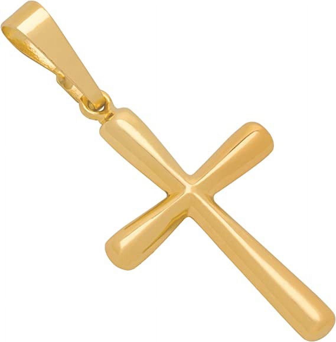 MAZZERI 14k Flared Cross Pendant, Hypoallergenic Gold Jewelry for Women ...