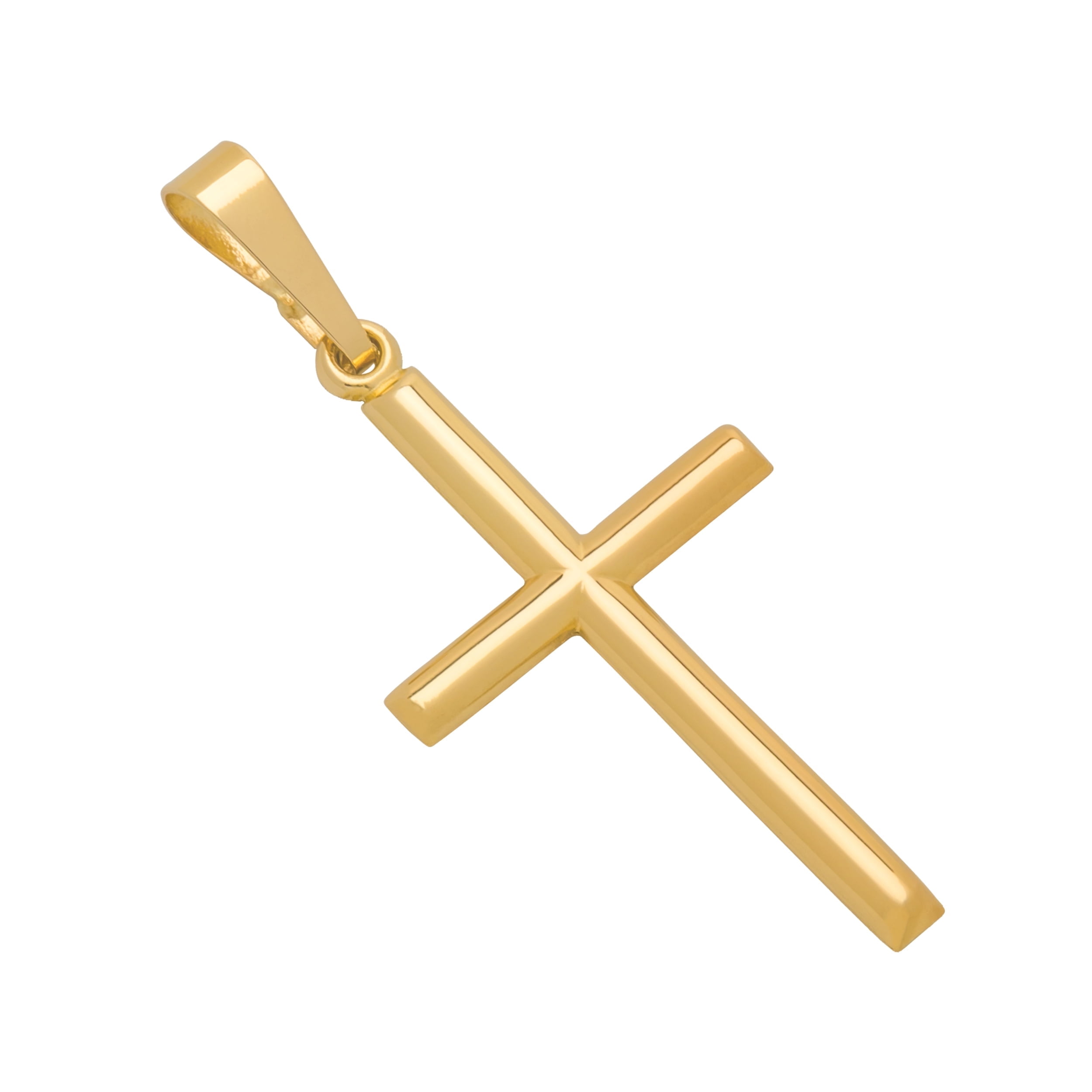 MAZZERI 14k Gold Cross Pendant, Hypoallergenic Gold Religious Charms ...