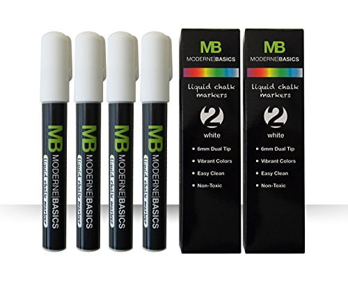 MB 4 Pack - Premium Reversible Tip Liquid Chalk Marker Set, Eco ...