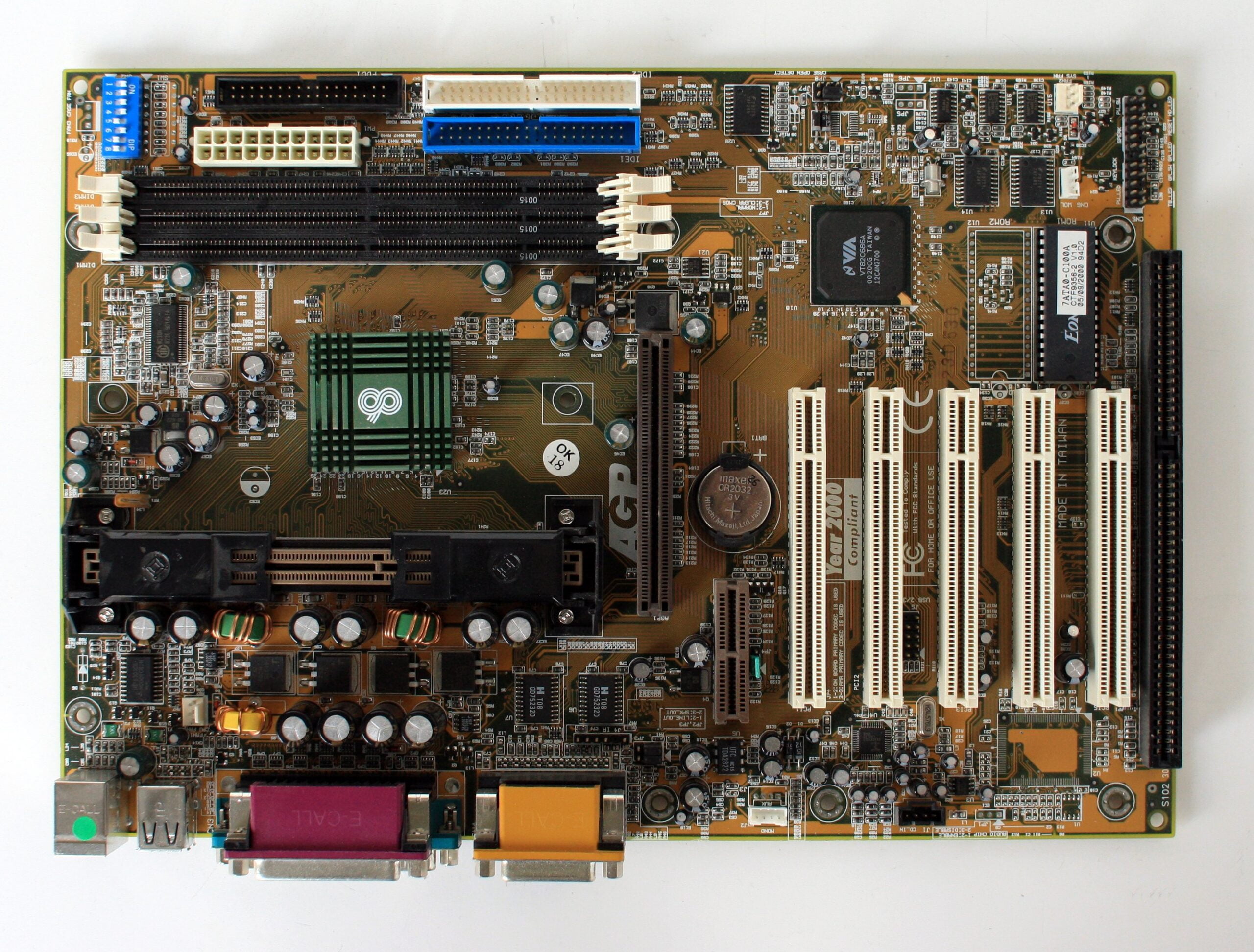 Motherboard, chaintech 7ata0-c100a ctf9356-2 v1.0 atx,slot a, 1x isa ...