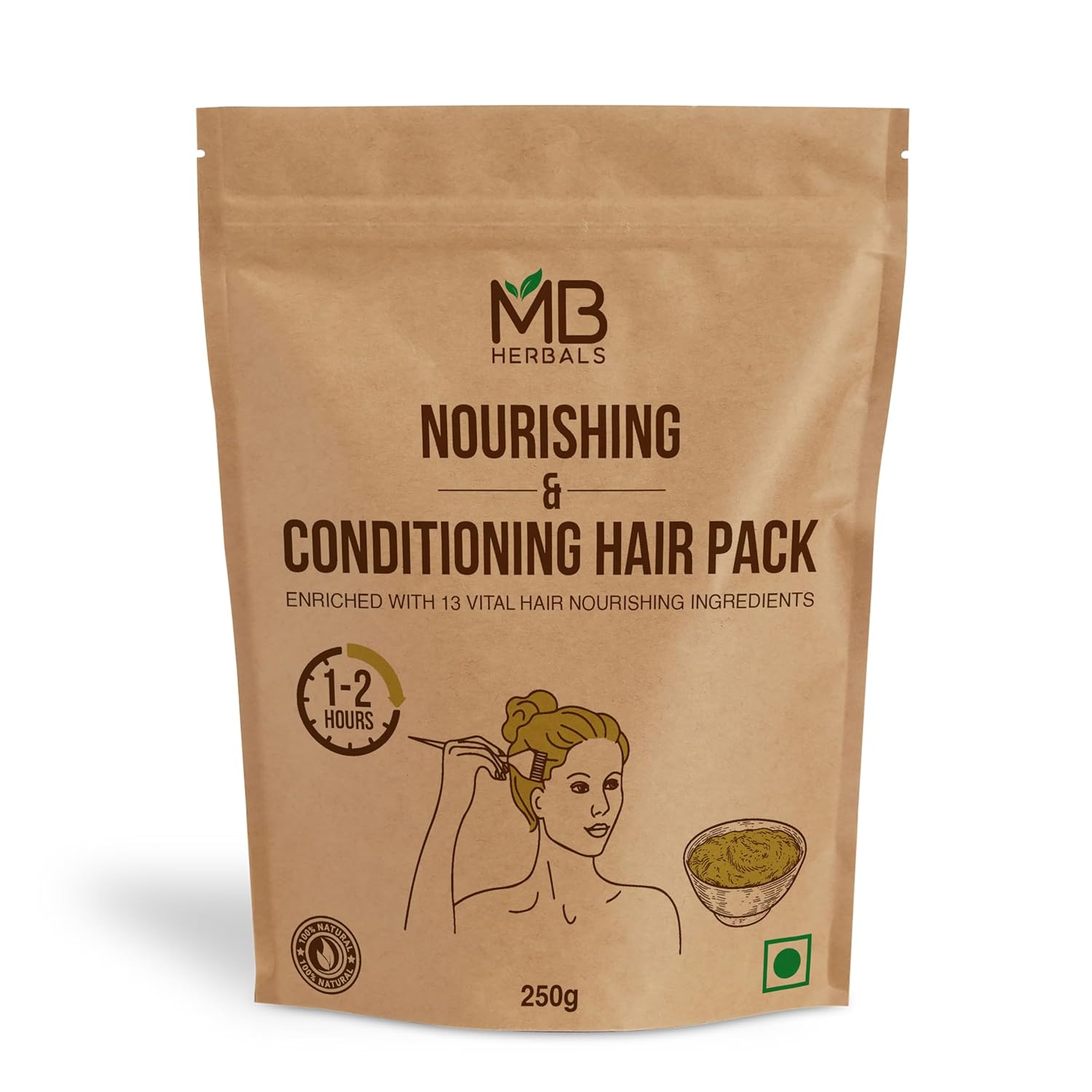 MB Herbals Nourishing and Conditioning Hair Pack 250g Blended of 13 ...