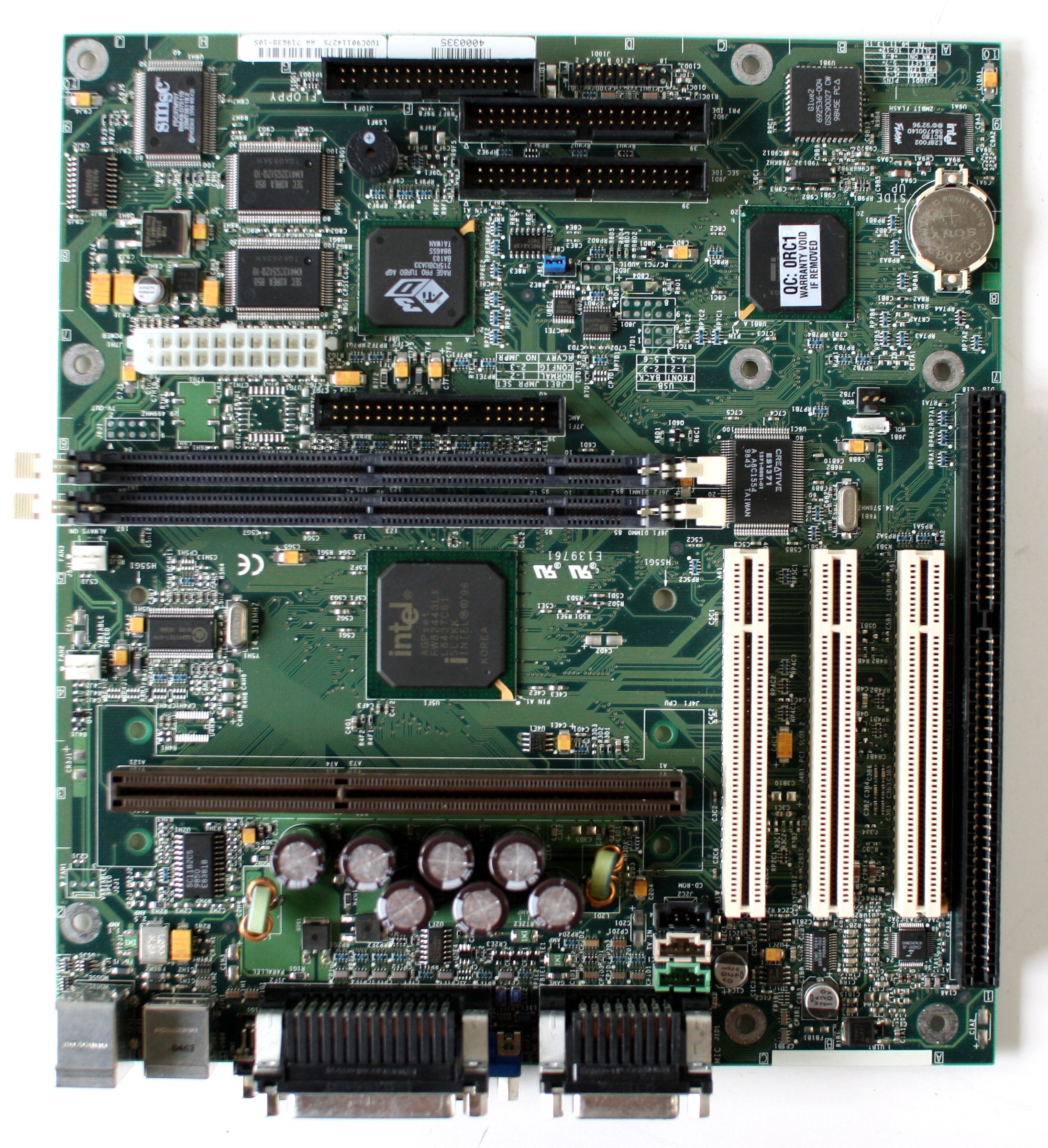 Motherboard, intel oc440lx, gateway p/n 4000335, audio/video, rev ...