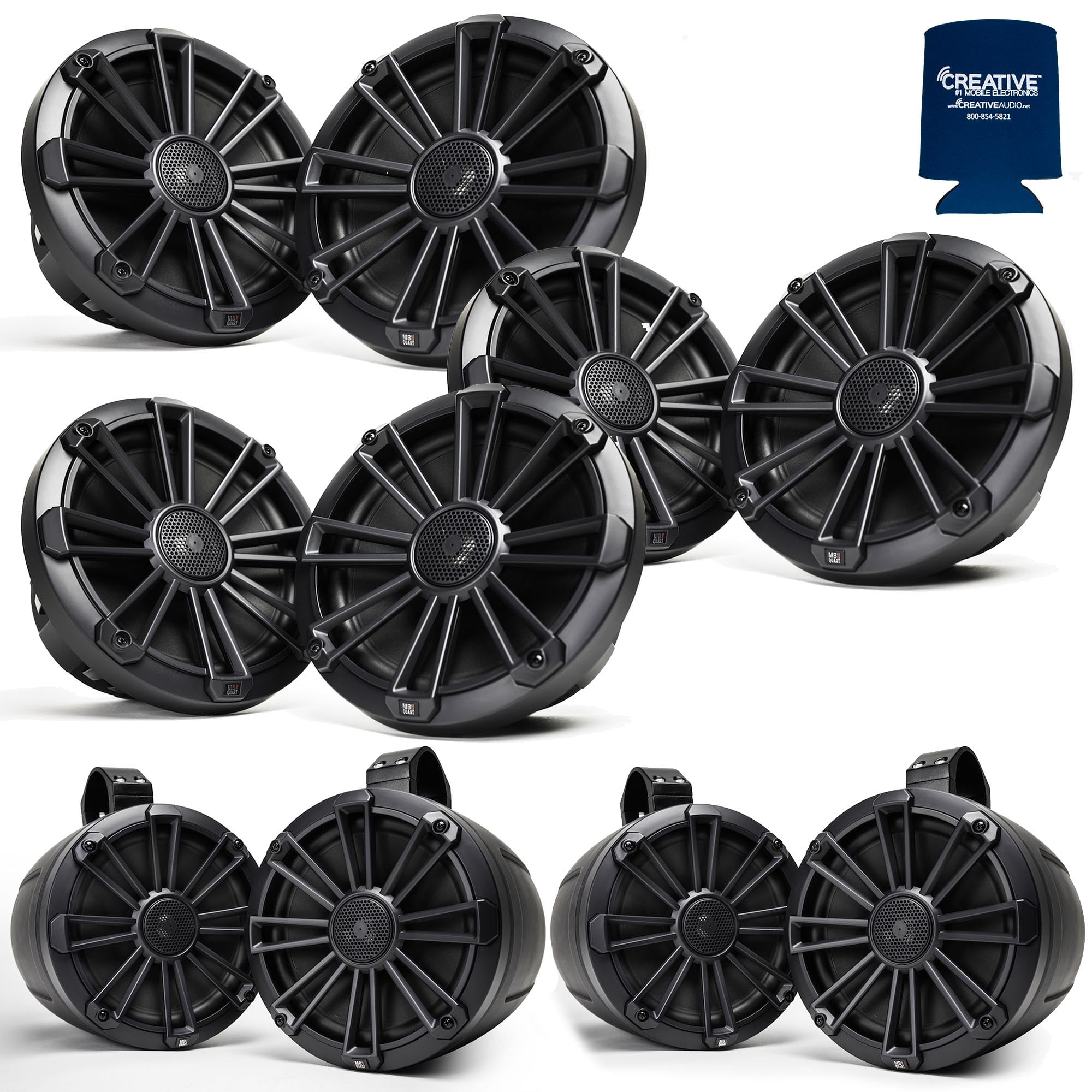 MB Quart Bundle- 3 Pair NP1-120 Premium Waterproof 8 Inch Marine ...