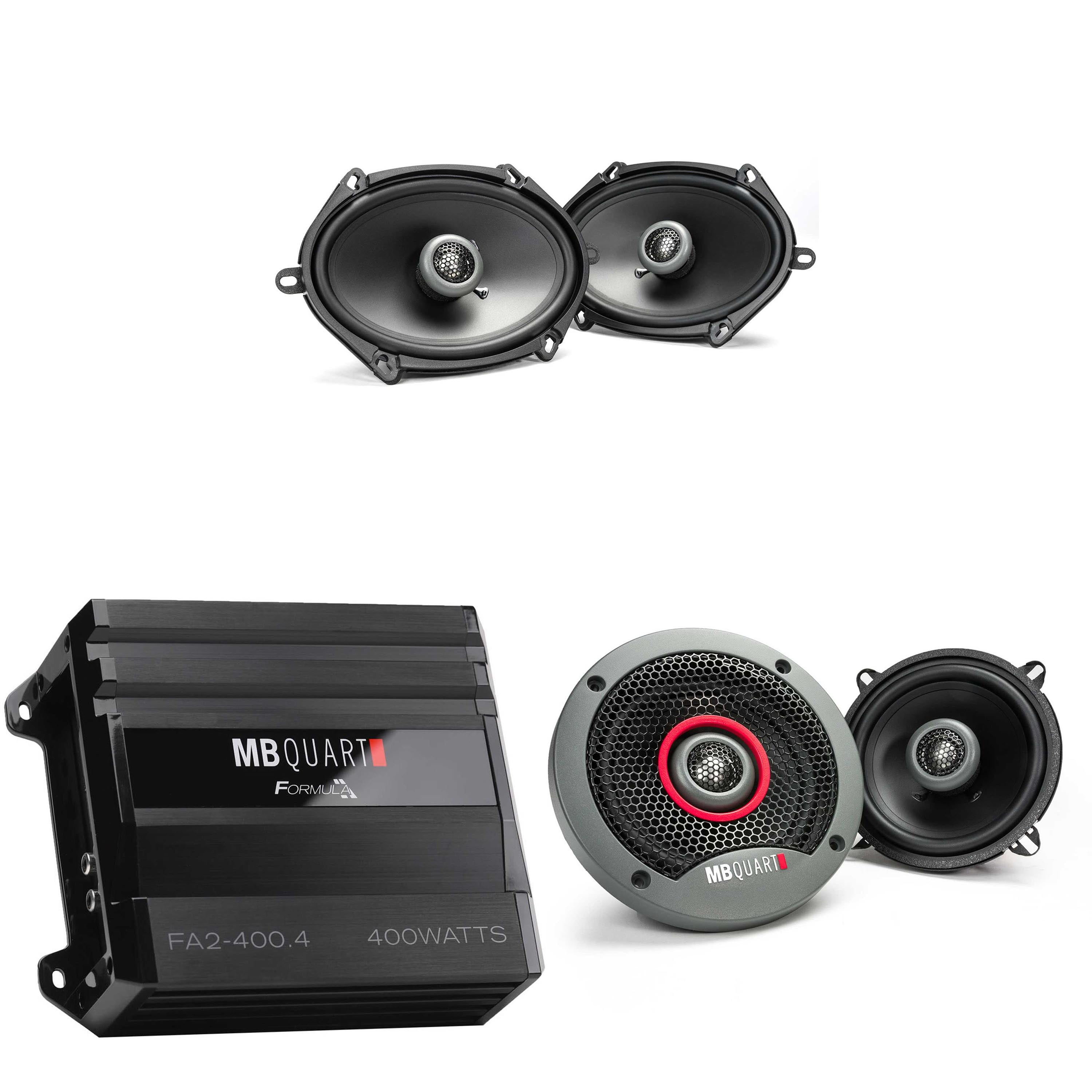 MB Quart FA2-400.4 FORMULA 400 Watt Amplifier 4-Channel Car Audio Amplifier with MB Quart FKB113 ...