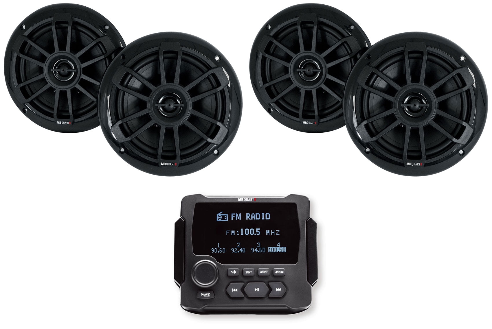 MB Quart GMR-LCD Marine/Boat Bluetooth Receiver AM/FM Radio+4) NF1-116B ...