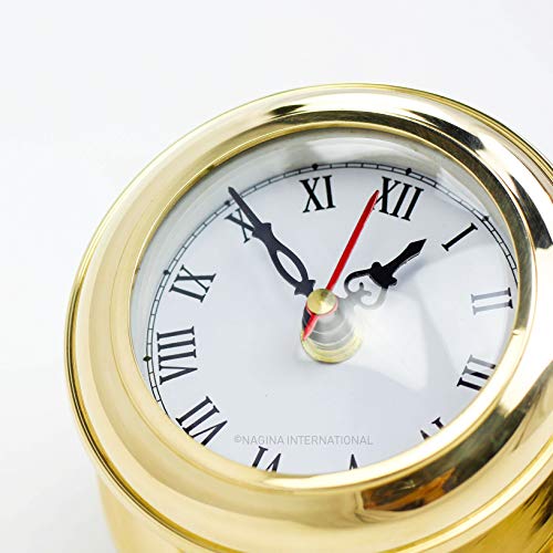 MB Ship's Clock Solid Brass Nautical Ships Maritime Timekeeper ...