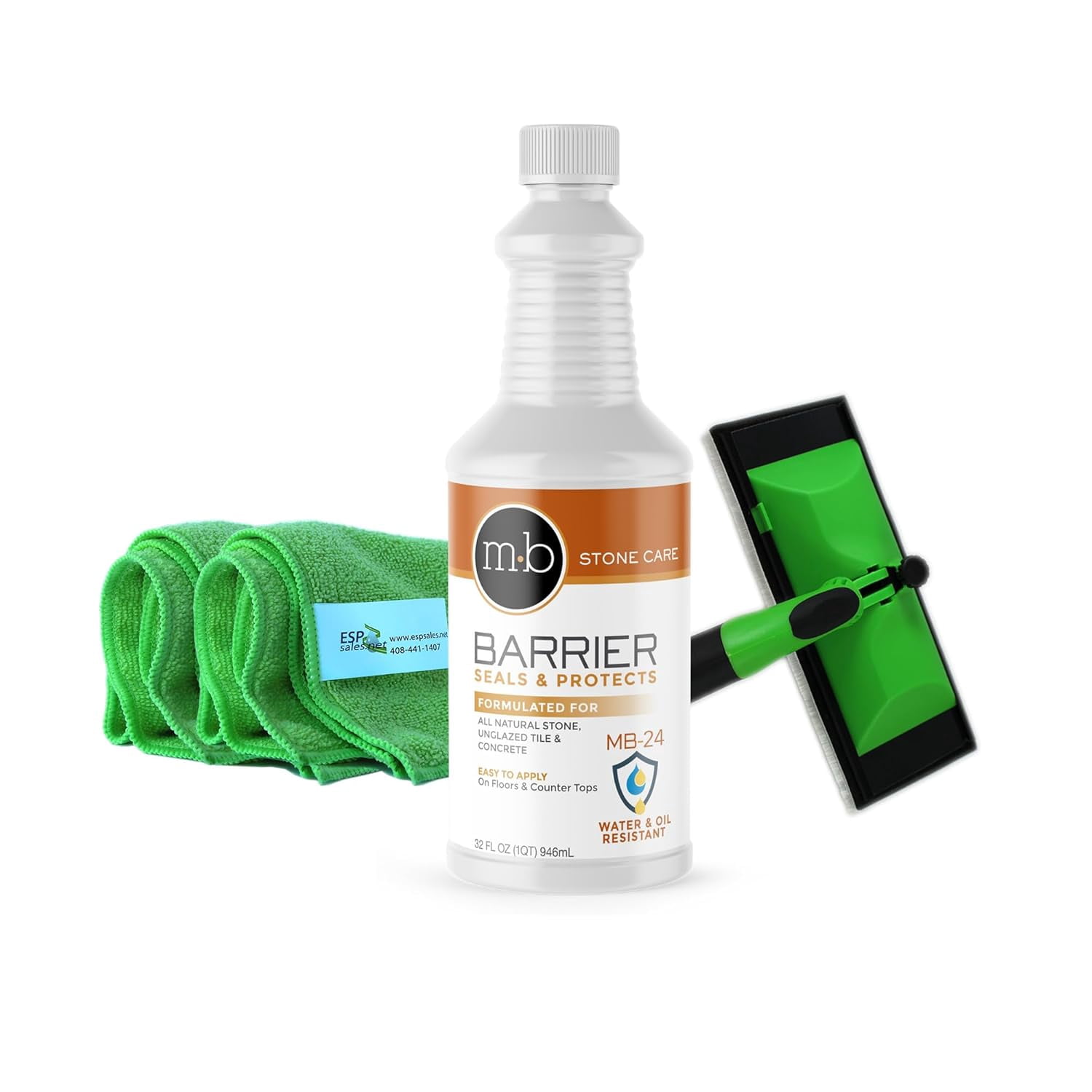 MB Stone Care Barrier Sealer Kit, 32 fl oz, Includes Applicator and ...