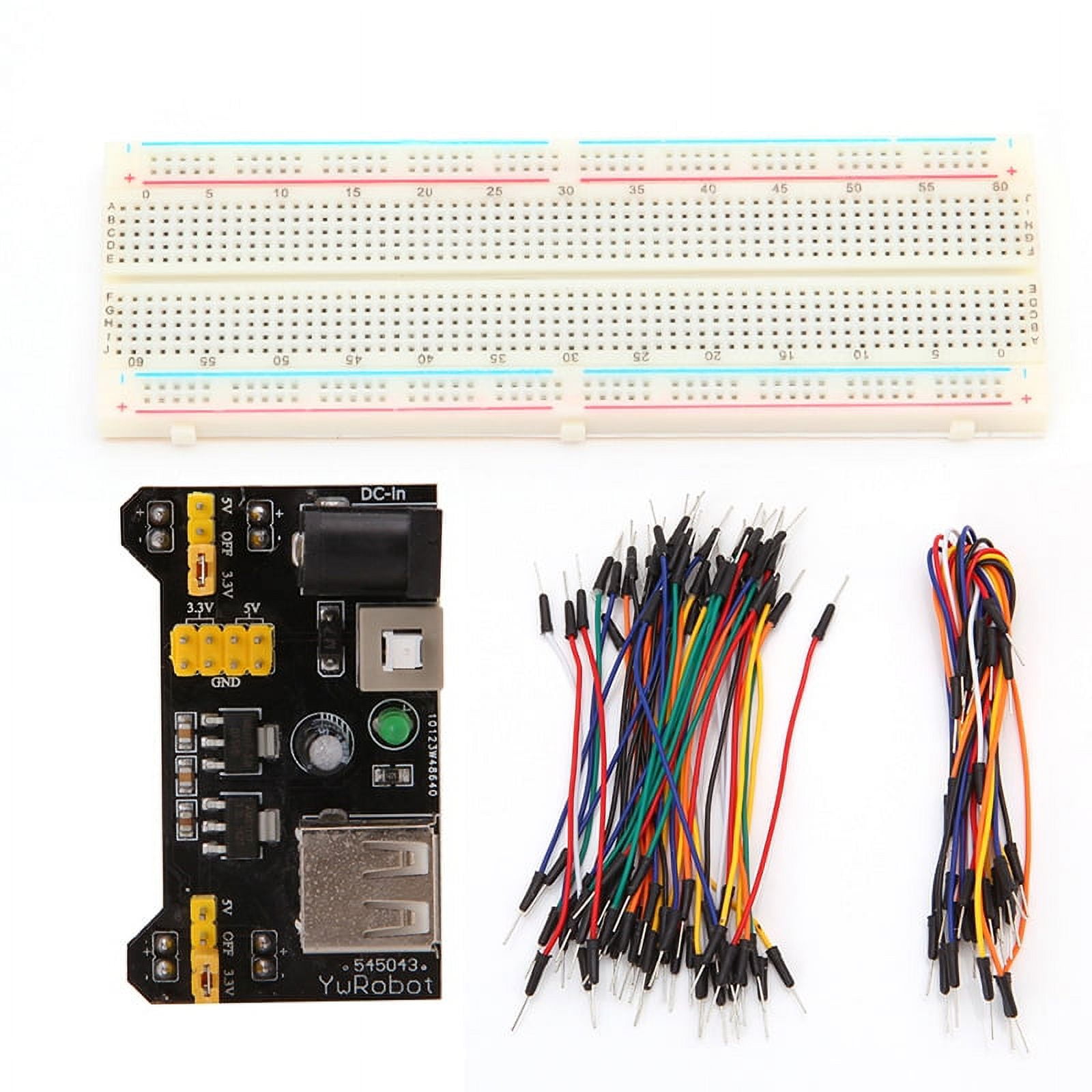 MB102 Power Supply Module 3.3V 5V+830 Point Breadboard Board +65PCS ...