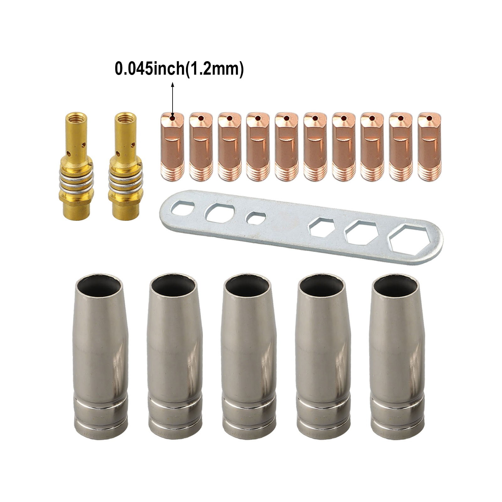 MB15 15AK Contact Tip .030" 0.8mm M6 & Tips Holder Difuser & Shield cup 18PCS - Walmart.com