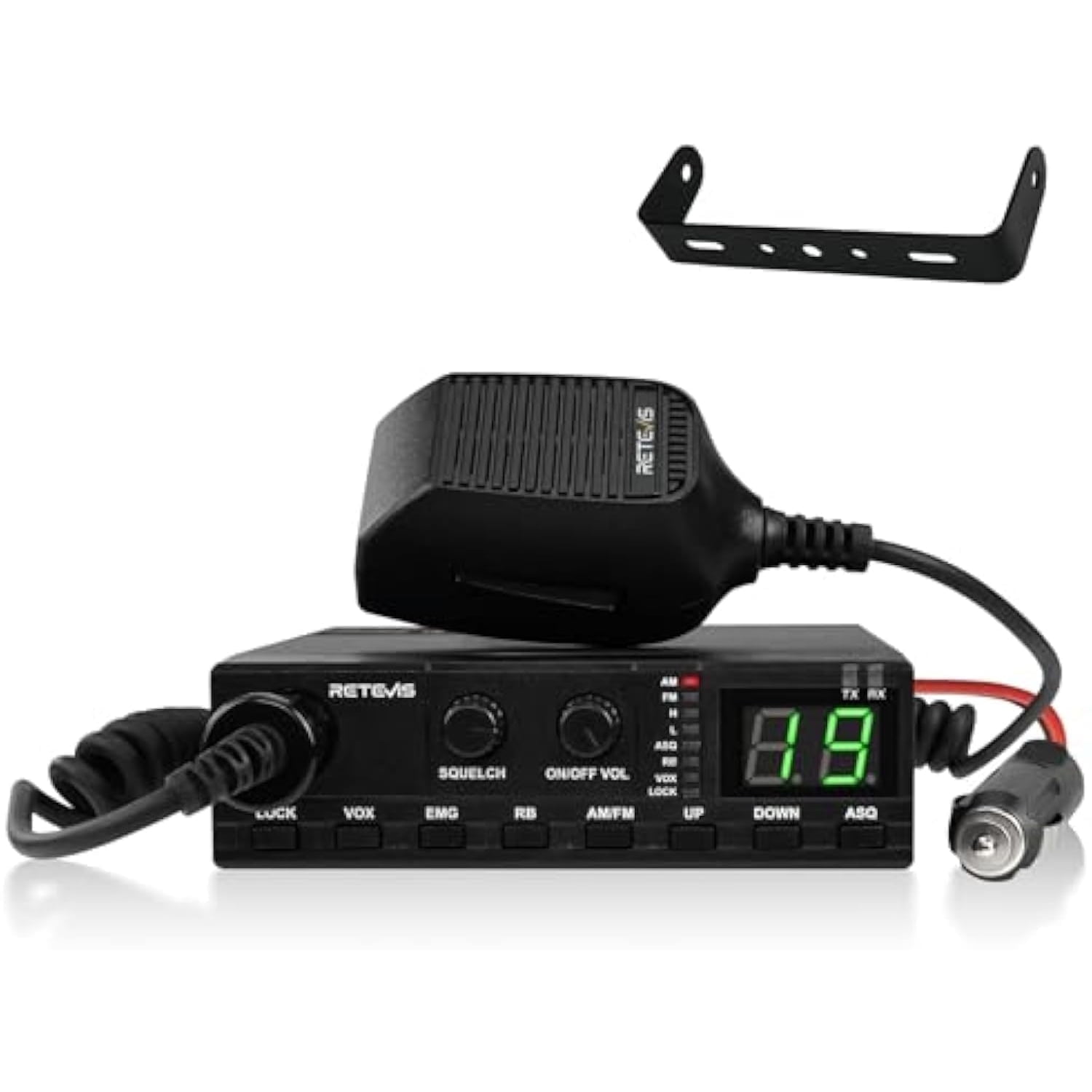 MB2 CB Radio,AM/FM CB Mobile Radio Bundle with Coaxial Cable, 40 Channel Base Station, Noise ...