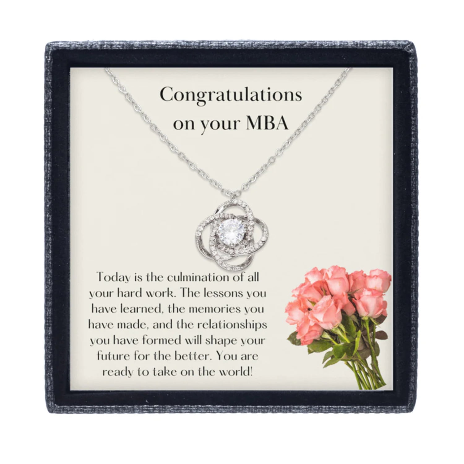 MBA Graduation Gift Necklace for Her, Beautiful CZ Swirl Graduation ...