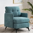 MBBMW Upholstered Linen Living Room Chair, Single Sofa with Side ...