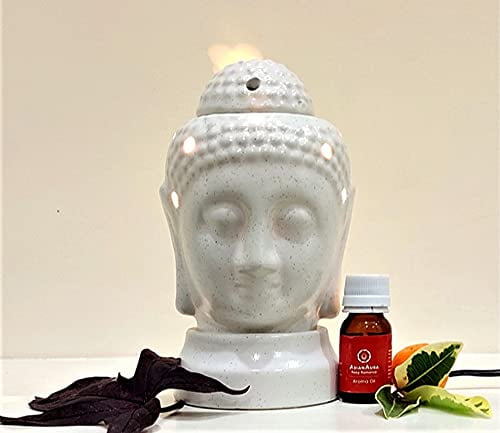 MBC Electric OilAroma Diffuser Set 7 inches White Buddha Shaped ...