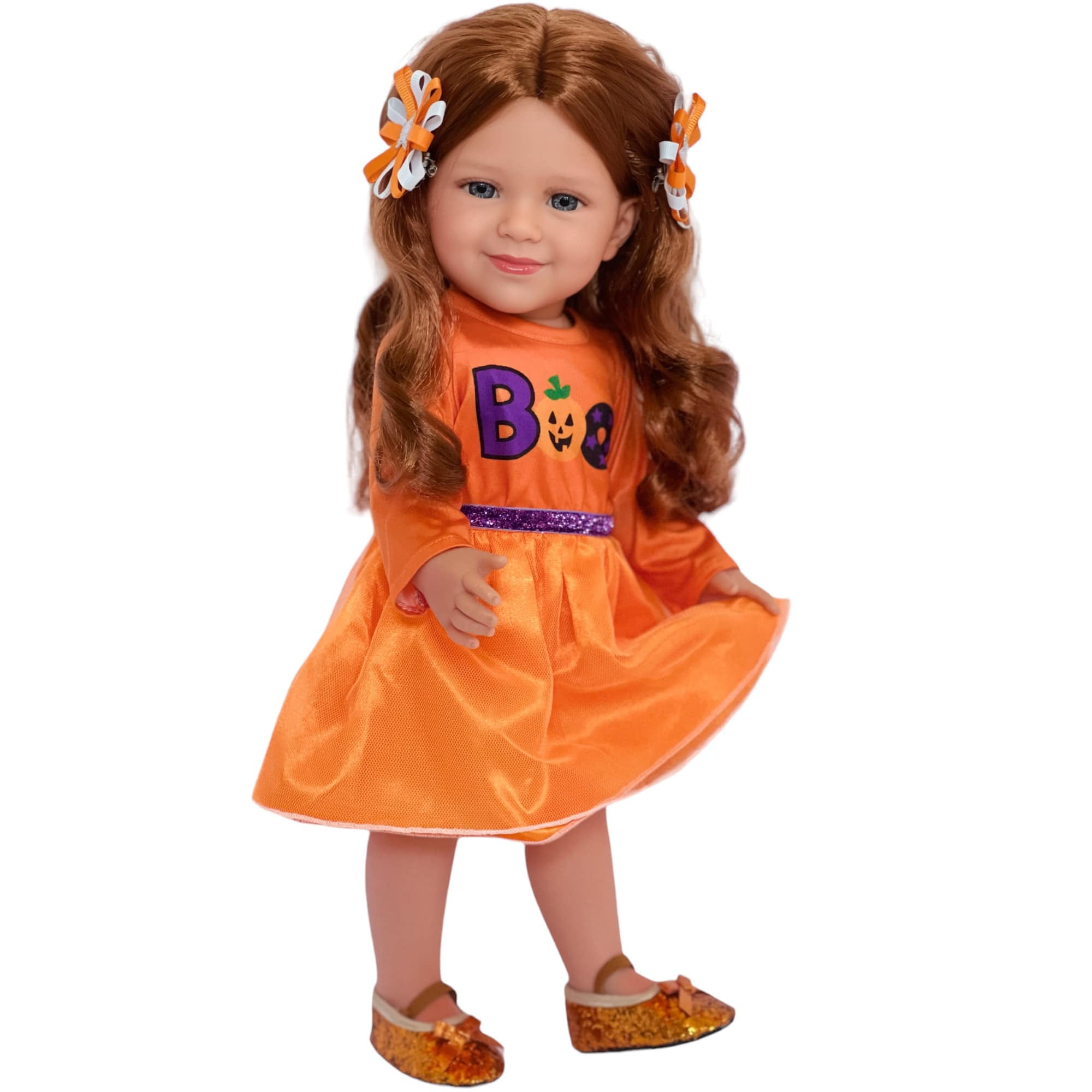 MBD Halloween Orange Boo Outfit Complete With Shoes Fits 18 Inch Dolls ...