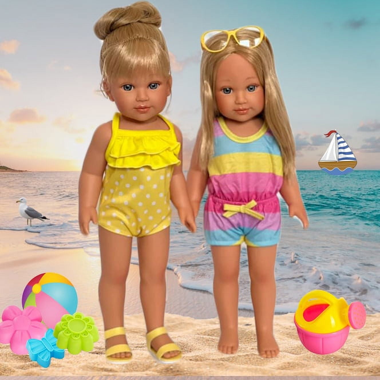 MBD® Summer Sunshine Pack Fits 18 Inch Dolls and Kennedy and Friends Dolls- Doll Clothes Only ...