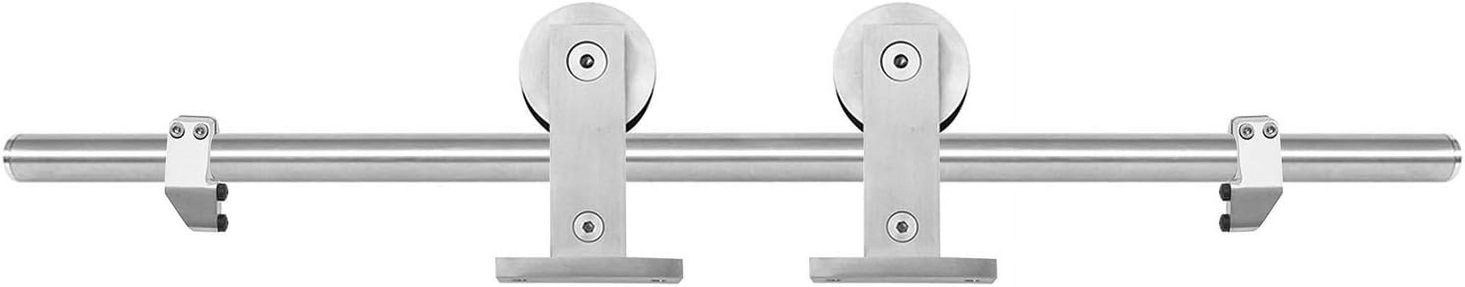 MBDH0606X78 78-3/4" Single Round Rod Barn Door Hardware Kit - Stainless ...