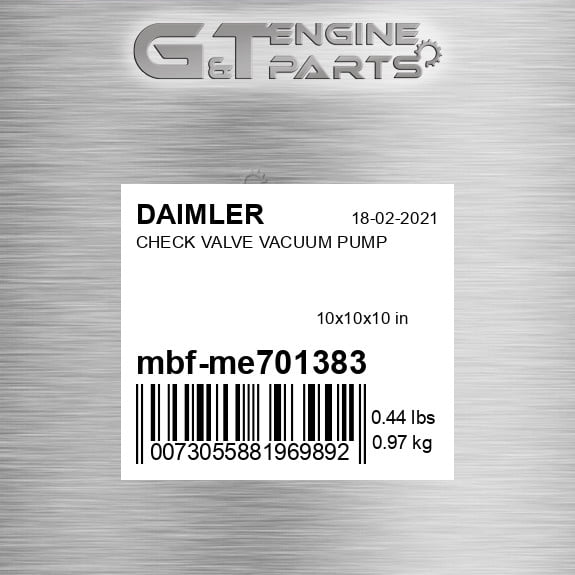 MBF ME701383 CHECK VALVE VACUUM PUMP fits DAIMLER (New OEM) - Walmart.com