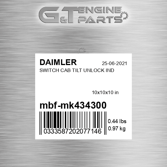 MBF MK434300 SWITCH CAB TILT UNLOCK IND fits DAIMLER (New OEM ...