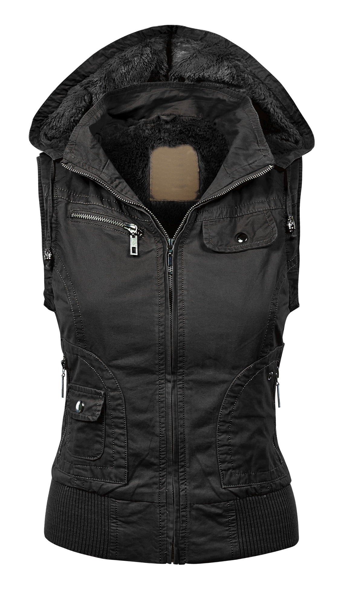 MBJ Womens Inner Fleece Zip Up Hoodie Vest - Walmart.com