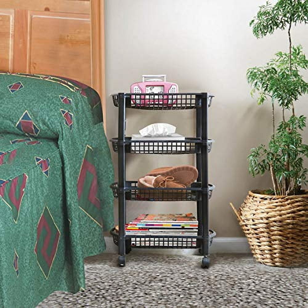 MBR Industries 4-Tier Rolling Kitchen Cart, White - Walmart.com