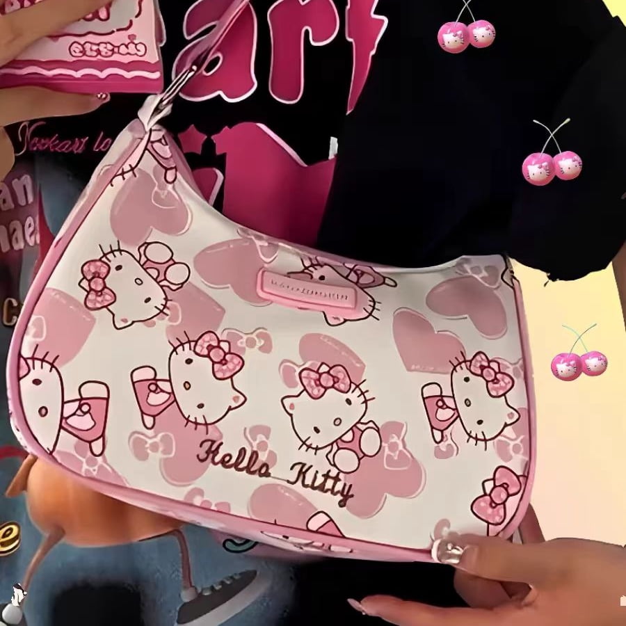 MBTI Hello Kitty Fashion Womens Shoulder Bag Y2k Cartoon Cute New ...