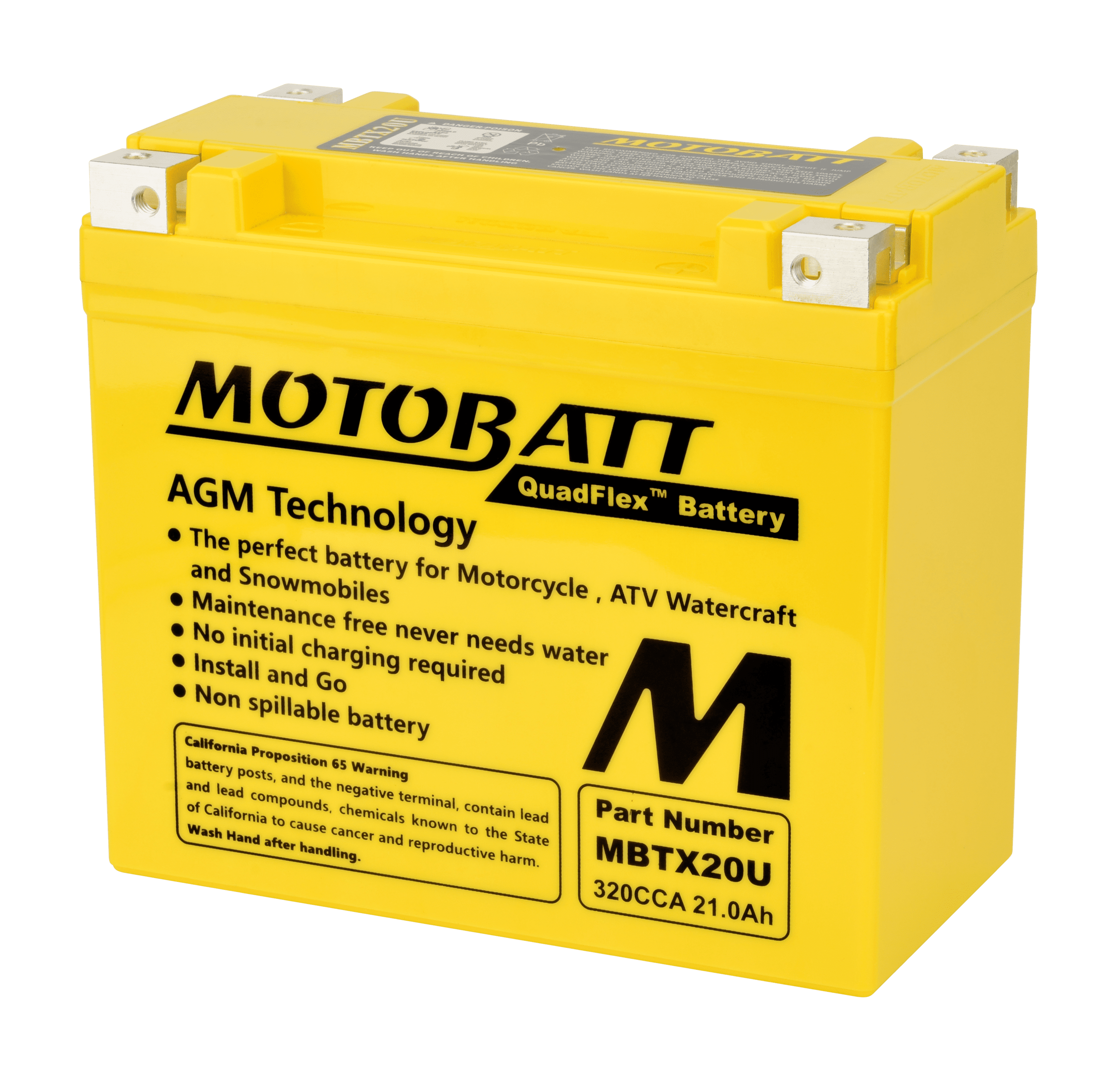 MBTX20U Motobatt 12V AGM Battery - Walmart.com